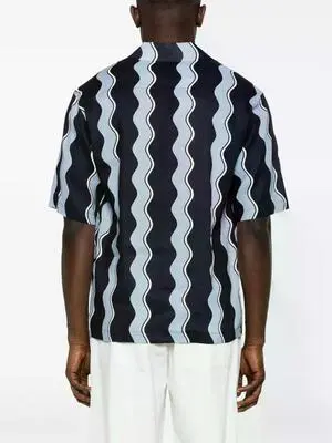 Sandro Printed Linen Shirt - Blue