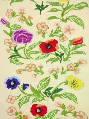 LES-OTTOMANS Flower Embroidered Tablecloth