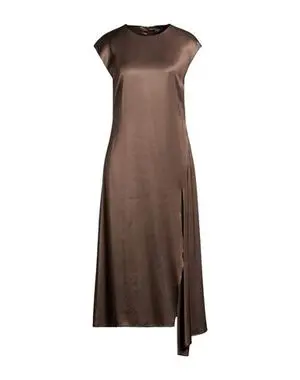 Peserico Midi Dress In Dark Viscose - Brown