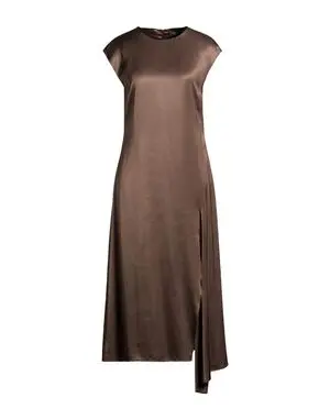 Peserico Midi Dress In Dark Viscose - Brown