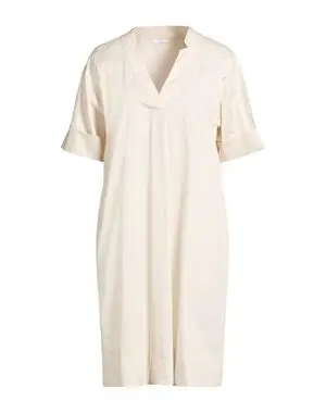 Peserico Cotton Elastane Mini Dress - Beige