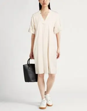 Peserico Cotton Elastane Mini Dress - Beige