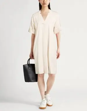 Peserico Cotton Elastane Mini Dress - Beige