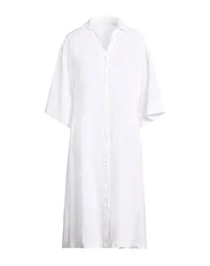Peserico Midi Dress Linen Shirt Dress With Camp Collar