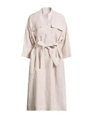 Peserico Linen Midi Dress With Striped Pattern