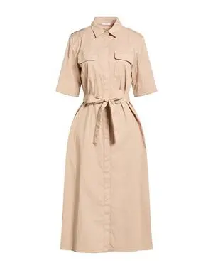 Peserico Belted Midi Shirt Dress In Cotton And Polyamide Blend