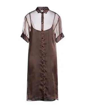 Peserico Silk And Nylon Midi Dress - Brown