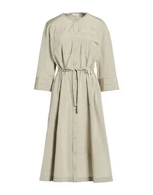 Peserico Solid Midi Shirt Dress With Appliqués And Crystals