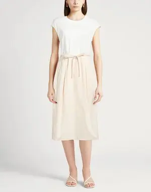 Peserico Two-tone Midi Dress With Belt