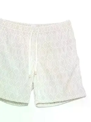 Eleventy Geometric-patterned Swim Shorts - Neutrals