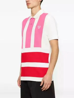 Comme Des Garçons Striped Logo-embroidered Polo Shirt