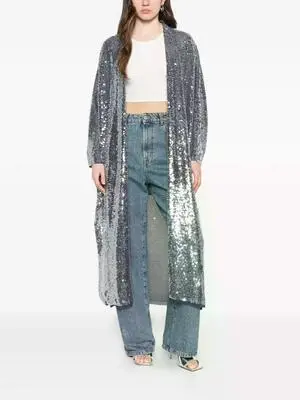 FORTE_FORTE Sequin-embellished Coat - Blue