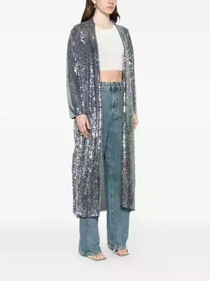FORTE_FORTE Sequin-embellished Coat - Blue