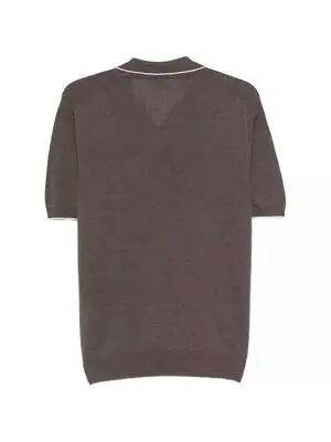 Fedeli V-neck T-shirt - Brown