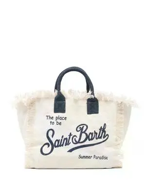 MC2 SAINT BARTH Colette Frayed Tote Bag - Neutrals