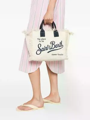 MC2 SAINT BARTH Colette Frayed Tote Bag - Neutrals