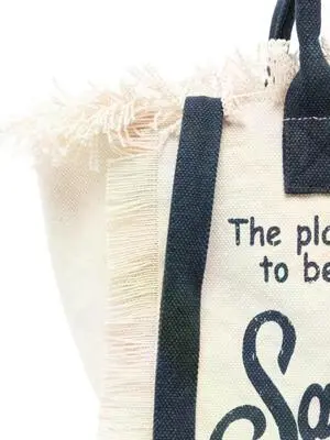 MC2 SAINT BARTH Colette Frayed Tote Bag - Neutrals