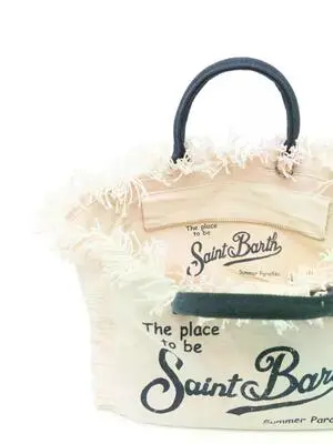 MC2 SAINT BARTH Colette Frayed Tote Bag - Neutrals