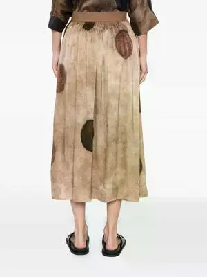 UMA WANG Gillian Spot-print Midi Skirt - Neutrals