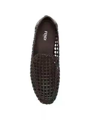 Fendi Braided Leather Loafers