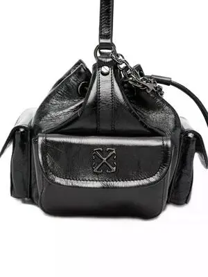 Off-White Chain Pocket Bucket Bag - Black