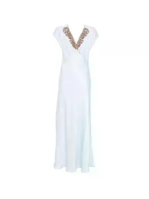 Antik Batik Embroidered V-neck Maxi Dress