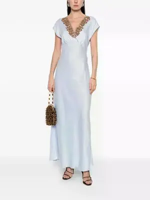Antik Batik Embroidered V-neck Maxi Dress