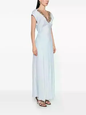 Antik Batik Embroidered V-neck Maxi Dress