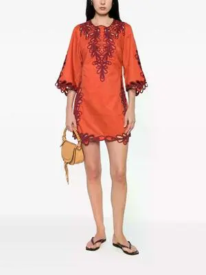 Antik Batik Deva Cut-out Mini Dress - Orange