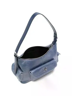 Off-White Shoulder Bag With Flap Pockets - Blue