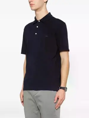 Isaia Logo-detail Polo Shirt - Blue