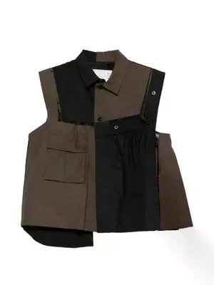 Sacai Sleeveless Pocket Shirt - Green