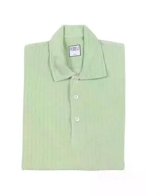 Fedeli Ribbed-knit Polo Shirt