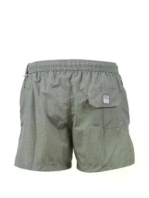 Fedeli Logo-patch Swim Shorts - Green