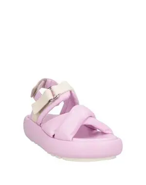 Peserico Leather Slingback Flatform Sandals - Pink