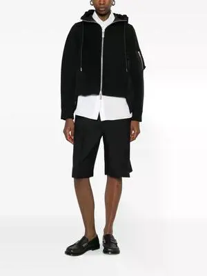 Sacai Hooded Zip-up Jacket - Black
