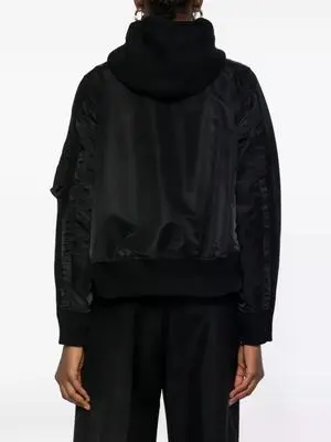 Sacai Hooded Zip-up Jacket - Black