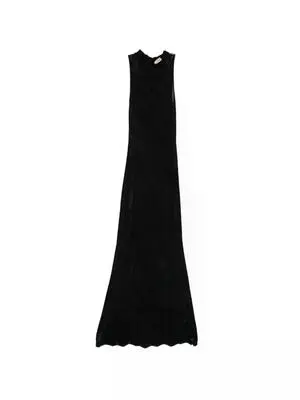 TWINSET Round-neck Maxi Dress - Black