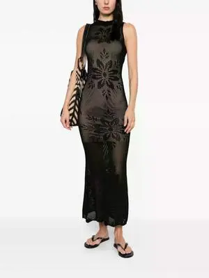 TWINSET Round-neck Maxi Dress - Black