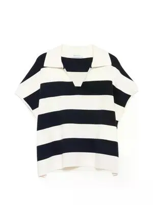 PHILO-SOFIE Striped Collared Top - Blue