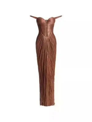 MARIA LUCIA HOHAN Susies Corset-detail Maxi Dress - Brown