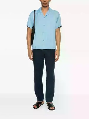 Sandro Loose-fit Shark Collar Shirt - Blue