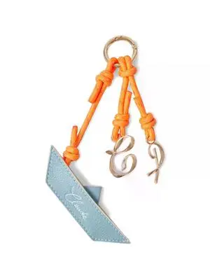 Claudie Pierlot Letters-charm Leather Keyring - Blue
