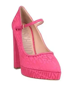 Moschino Mary Jane Pumps With Logo Print - Pink