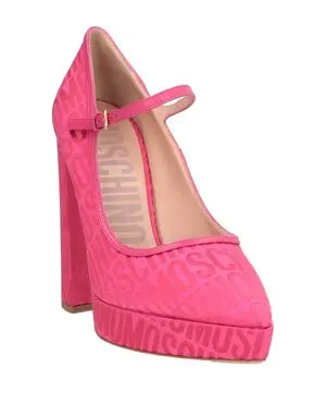 Moschino Mary Jane Pumps With Logo Print - Pink