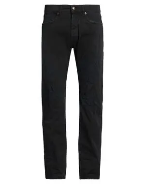 MESSAGERIE Straight-leg Cotton Jeans With Distressed Detail - Black
