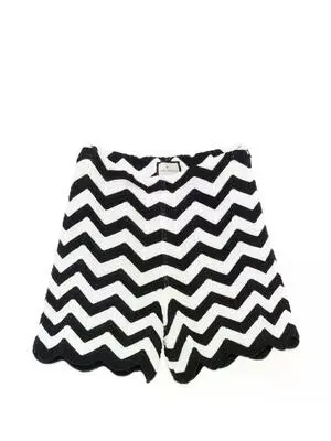 Bruno Manetti Scalloped Chevron Shorts