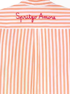 MC2 SAINT BARTH Brigitte Striped Shirt - Orange