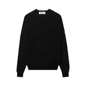 Play Comme Des Garcon Small Heart Sweater - Black