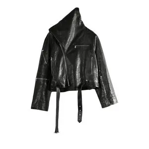 Rick Owens Cropped Scarf Flight Jacket - Black